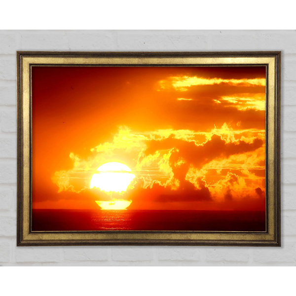 Haus am Meer Marvelous Sunset Beach Gerahmter Druck | Wayfair.de